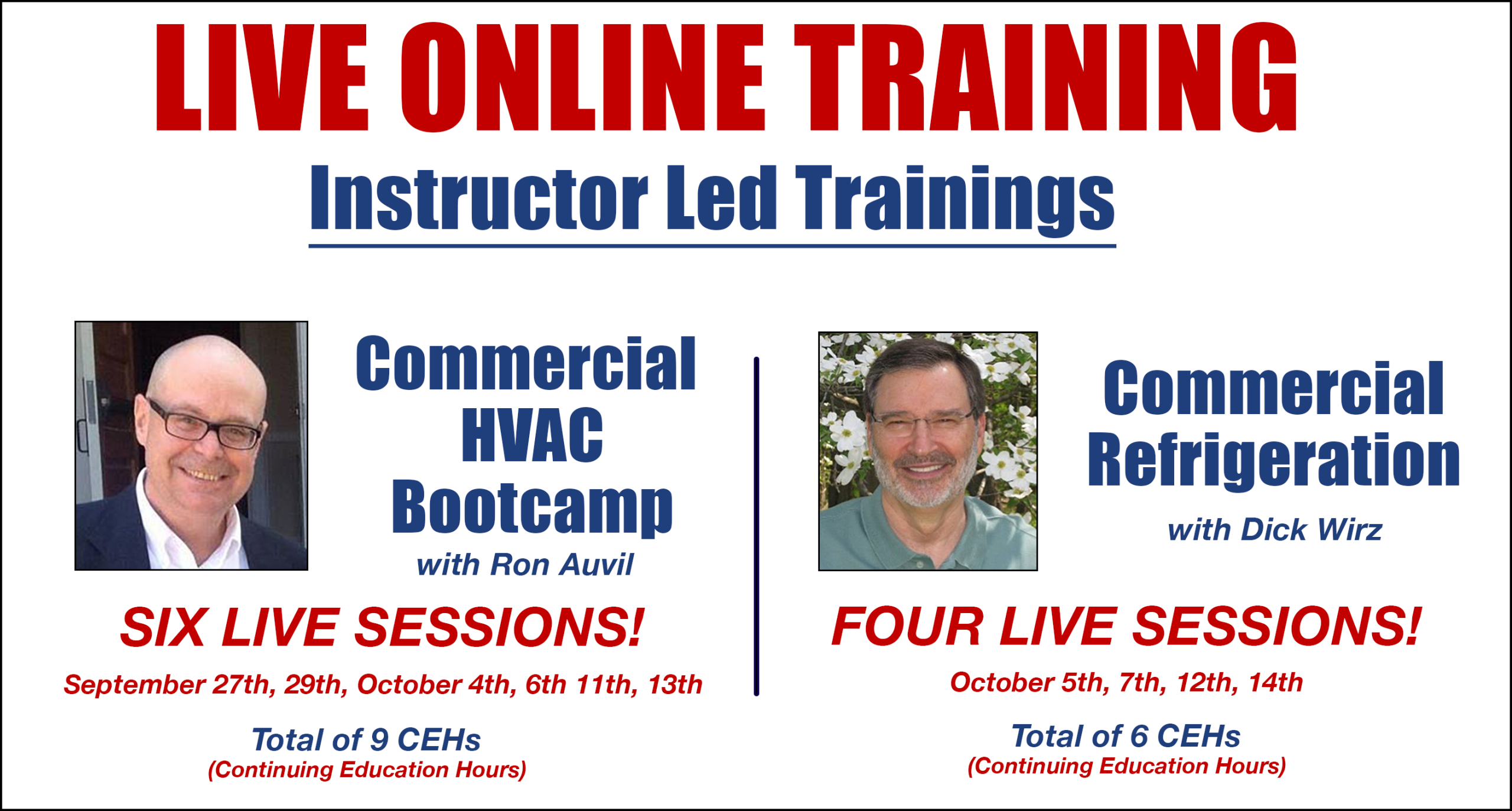 LIVE Instructor Led Trainings - Still Available! - HVACRedu.net ...